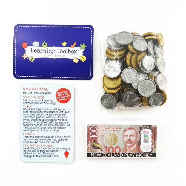 Learning Toolbox NZ Play Money Education Pack - Kiwi Shop