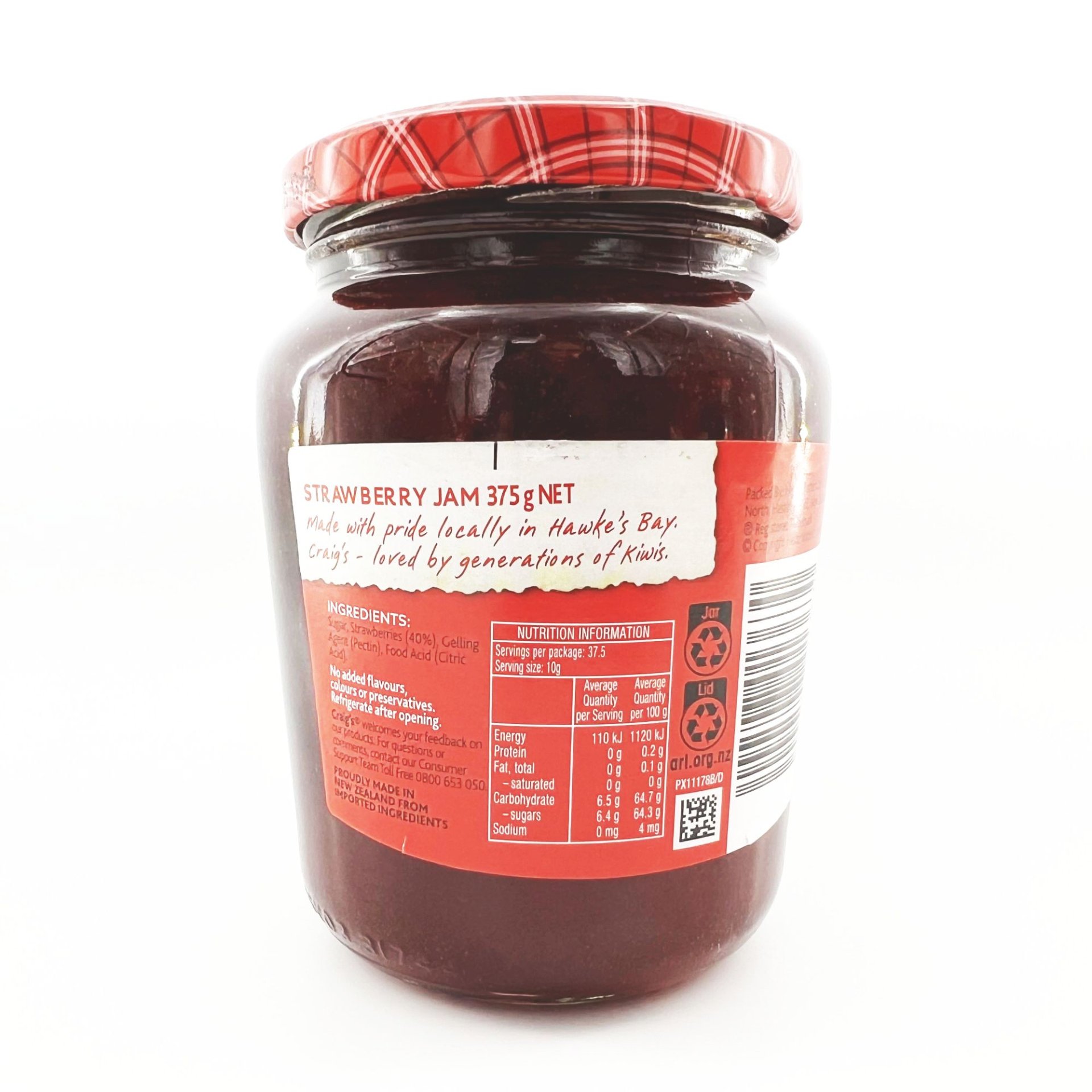 Craigs Strawberry Fruit Jam 375g - Kiwi Shop