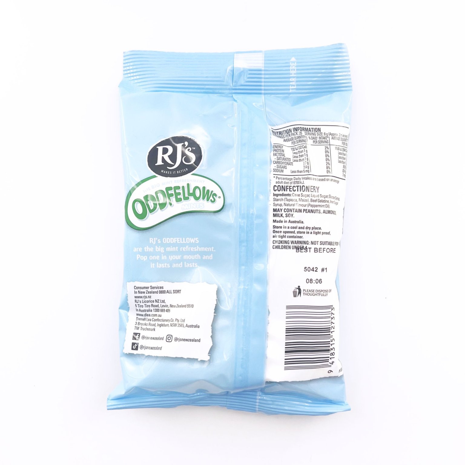 RJ's Oddfellows Original Mints 200g - Kiwi Shop